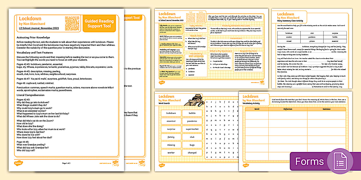 Level 2 November 2023 School Journal: Lockdown (Story Comprehension)