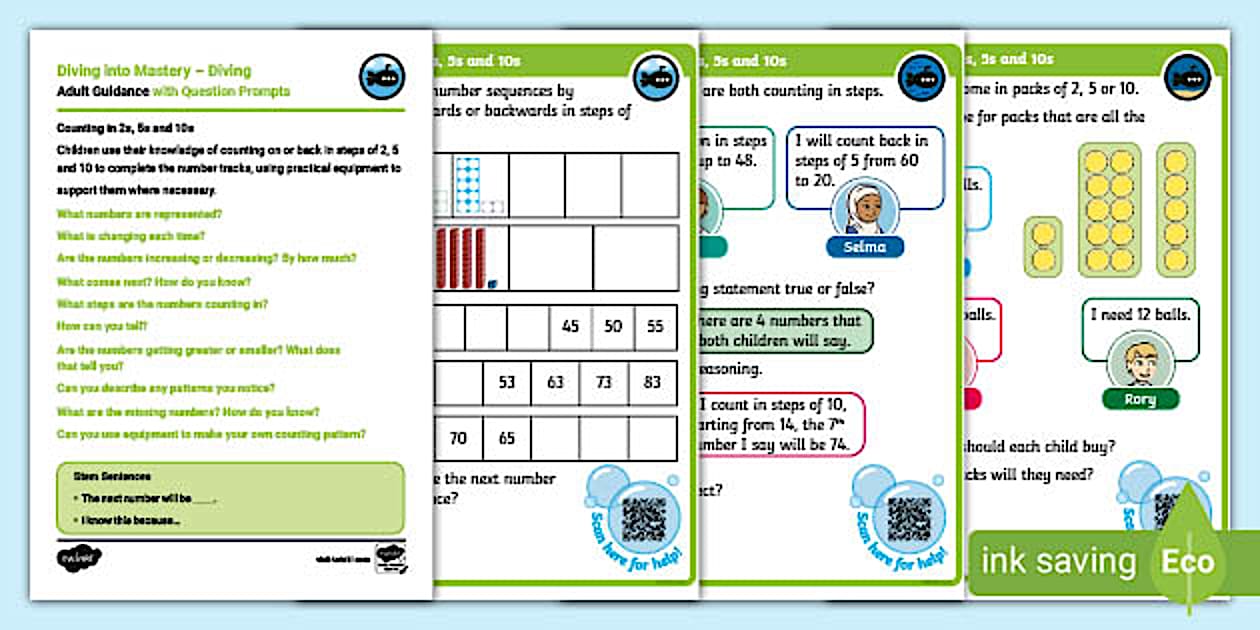👉 Year 2 DiM: Step 15 Count in 2s, 5s, and 10s Activity Cards