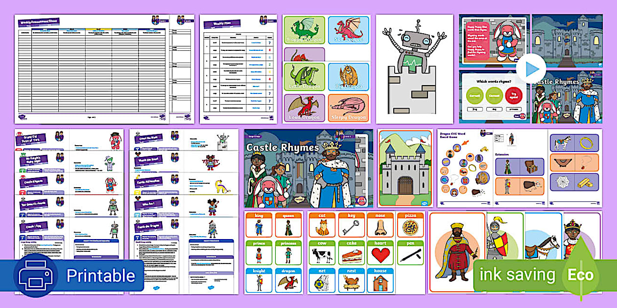 Phonics Level 1 Week 32 Castles Weekly Lesson Pack - Twinkl