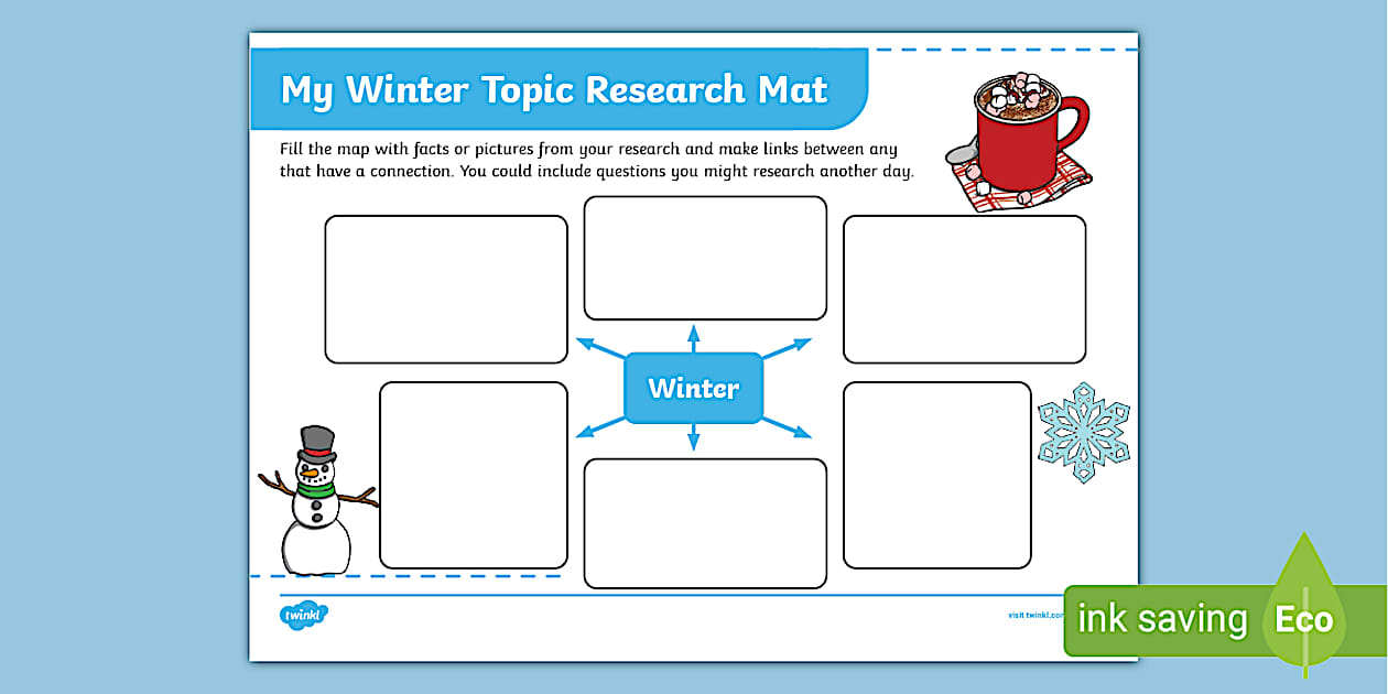 Winter Topic Research Map (teacher made) - Twinkl