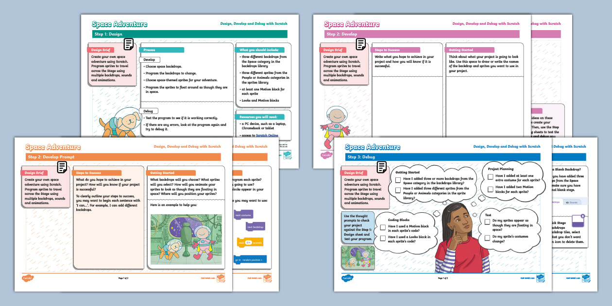 LKS2 Scratch: Space Adventure Activity Pack (Teacher-Made)