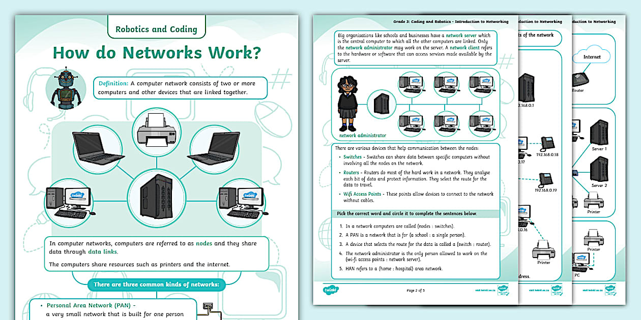Grade 3 Robotics and Coding: How Do Networks Work? - Twinkl