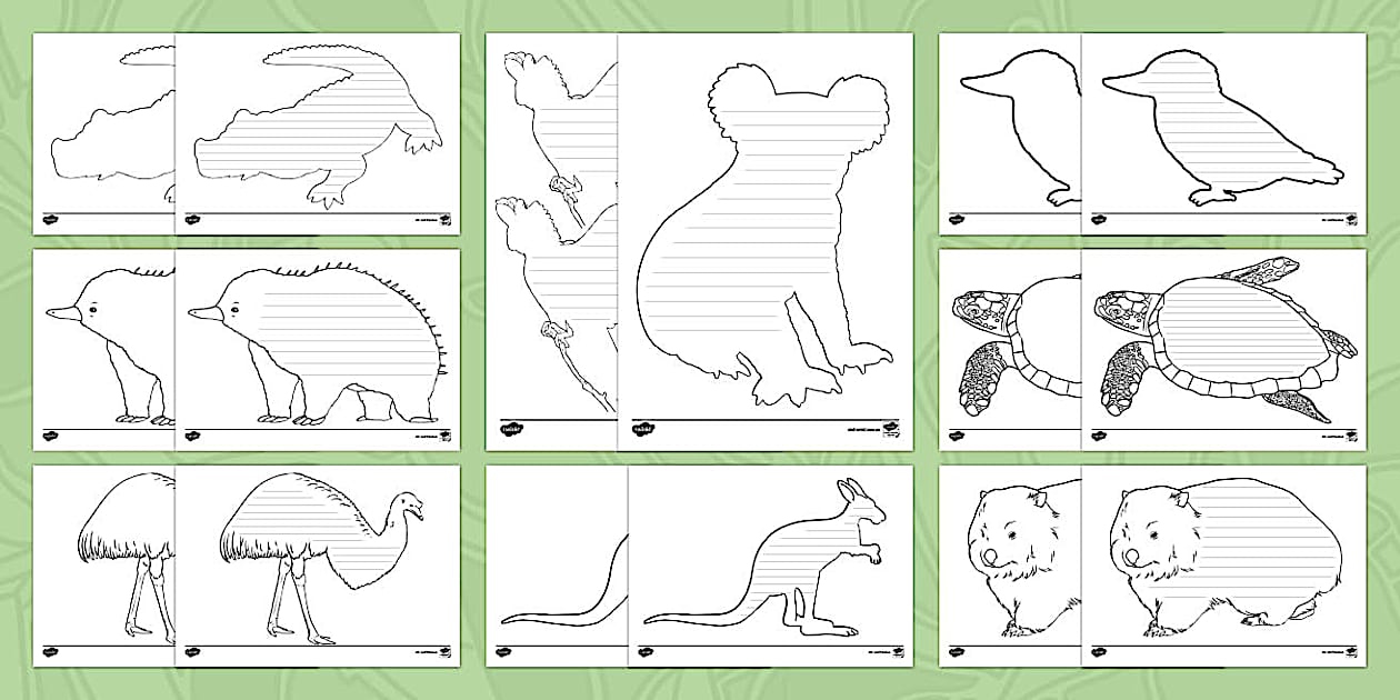 Australian Animals Writing Template Pack