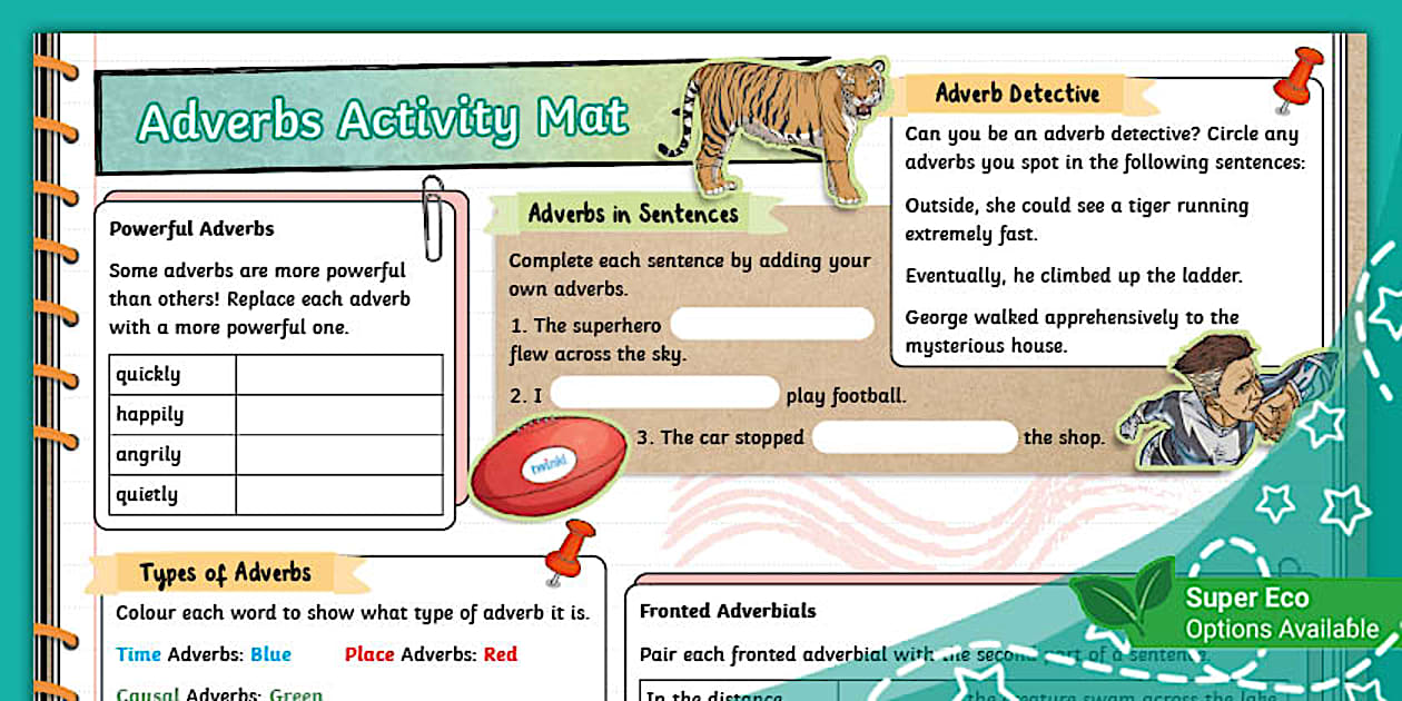 Adverbs Activity Mat (Ages 7 - 9)
