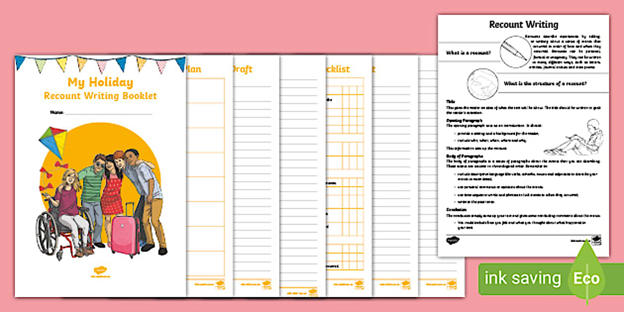Holiday Recount Writing Booklet (teacher made) - Twinkl