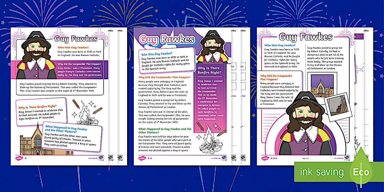 Guy Fawkes Differentiated Reading Comprehension - KS1