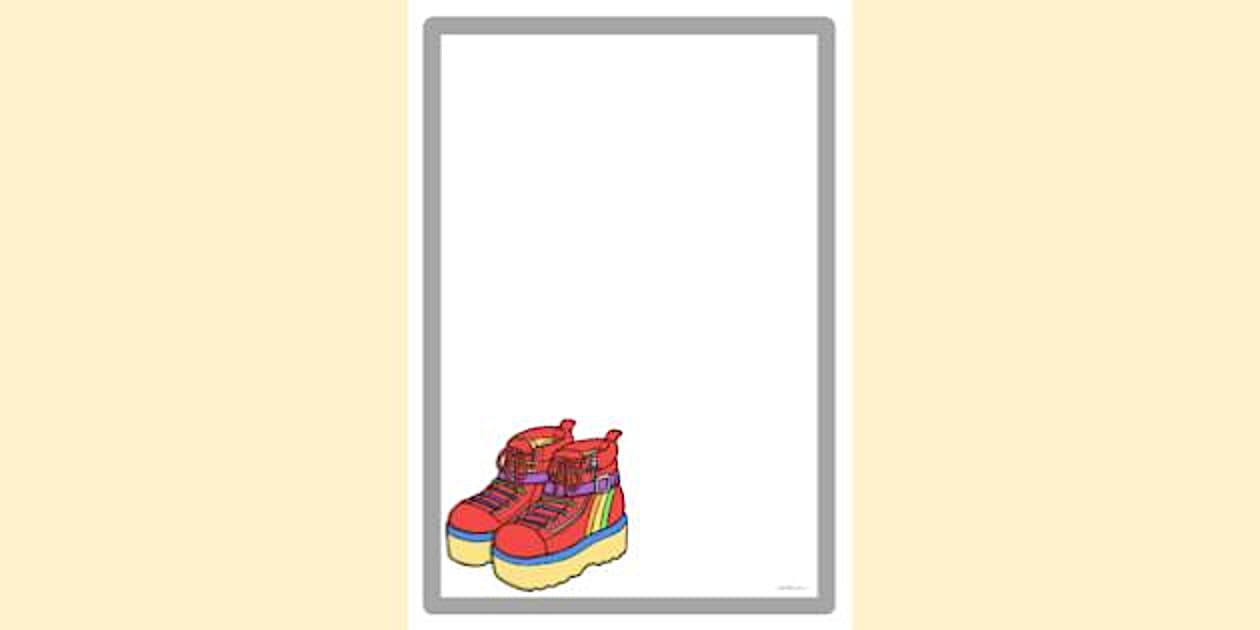 Simple Blank Snow Shoes Border | Page Borders | Twinkl