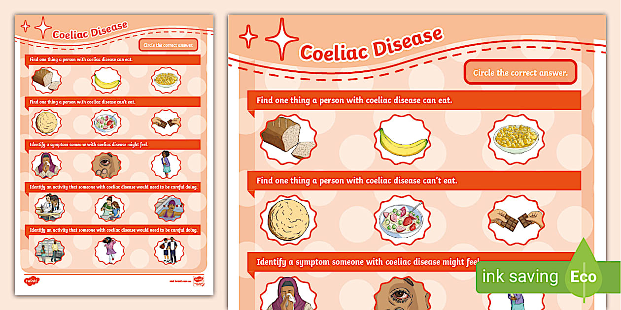 Coeliac Disease Worksheet - Primary Resources (teacher made)