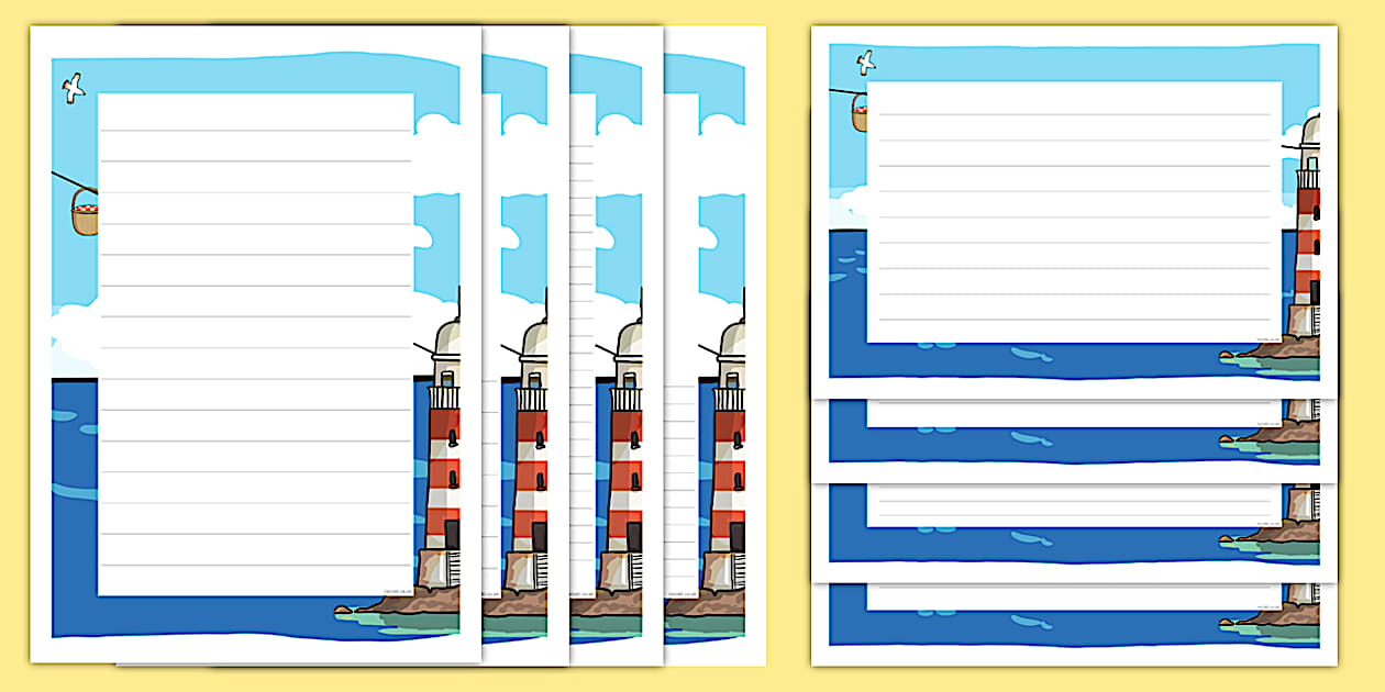 Editable Lighthouse Themed Page Borders (teacher made)