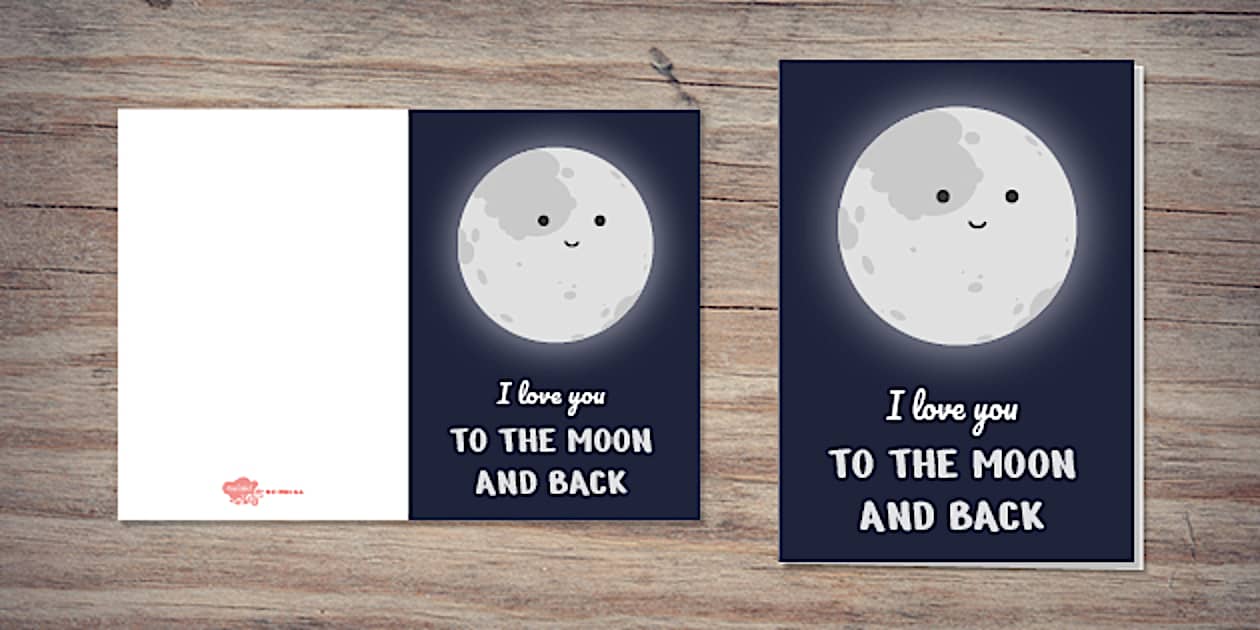 To the Moon and Back Card | Twinkl Party
