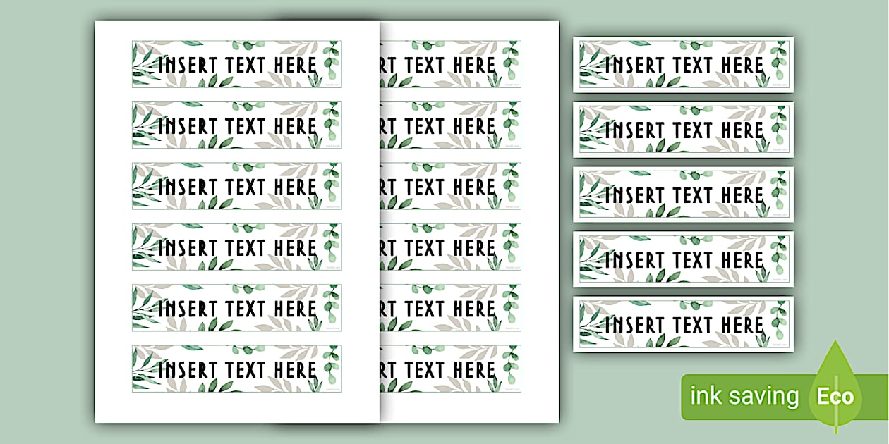 Botanical-Themed Editable Tray Labels (teacher made)