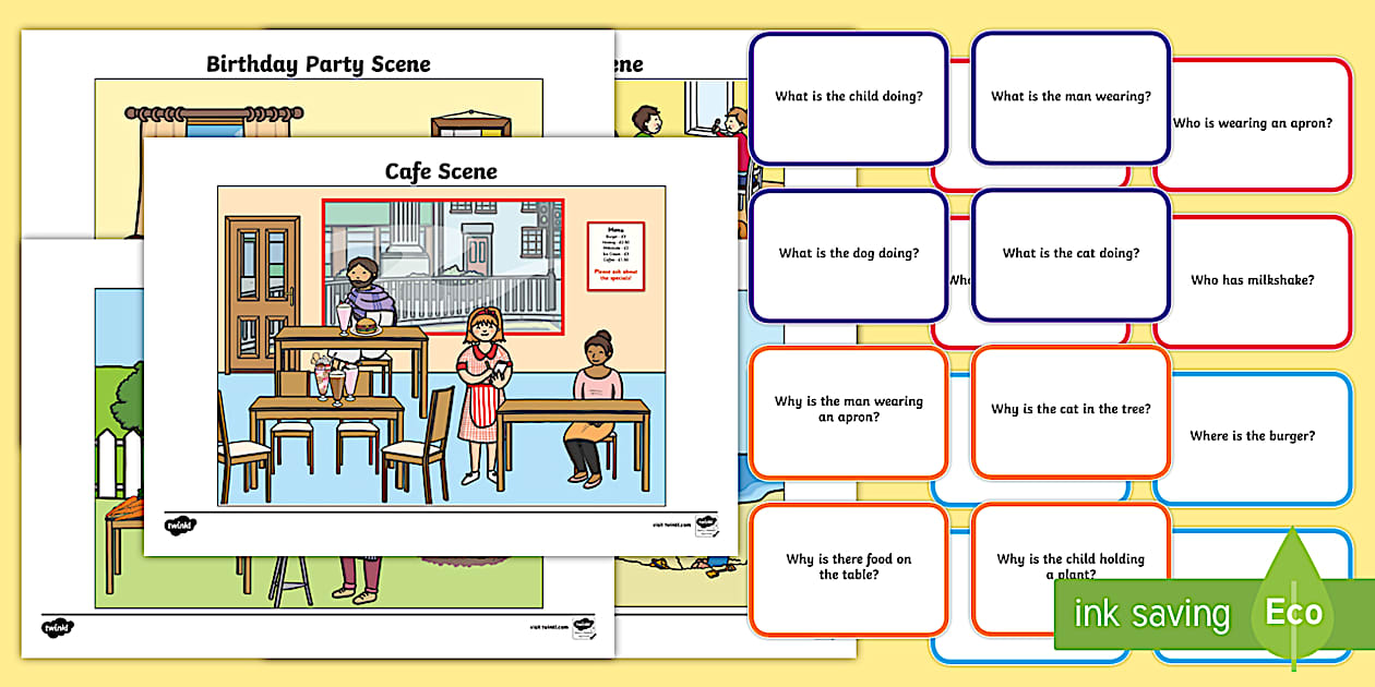 Picture Scenes and 'Wh-' Questions - What Pictures