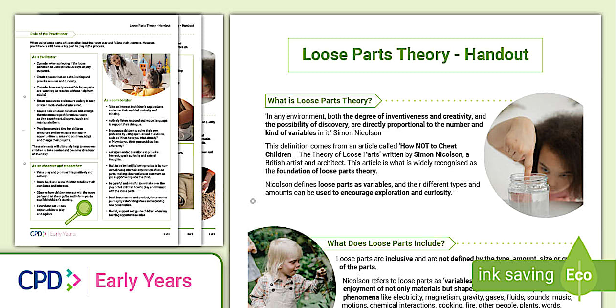 Loose Parts Theory Handout | Loose Parts | CPD | Twinkl