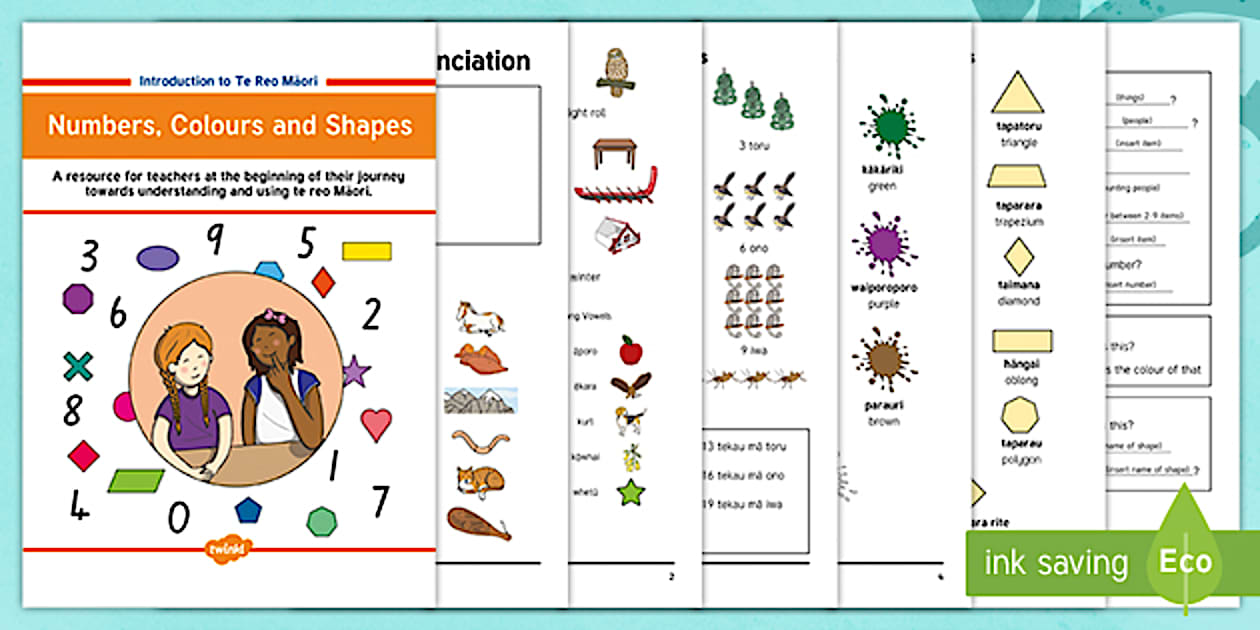 Introduction to Te Reo Māori: Numbers, Colours and Shapes Booklet