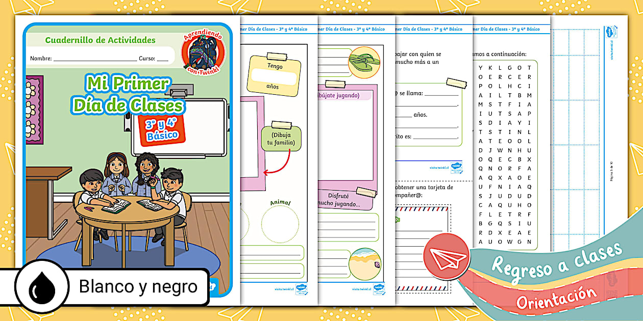 Actividades | Primer Día de Clases | 3º Básico | 4º Básico