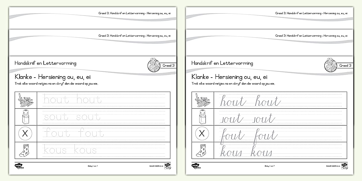 Graad 3 - Klanke Handskrif en Lettervorming (teacher made)