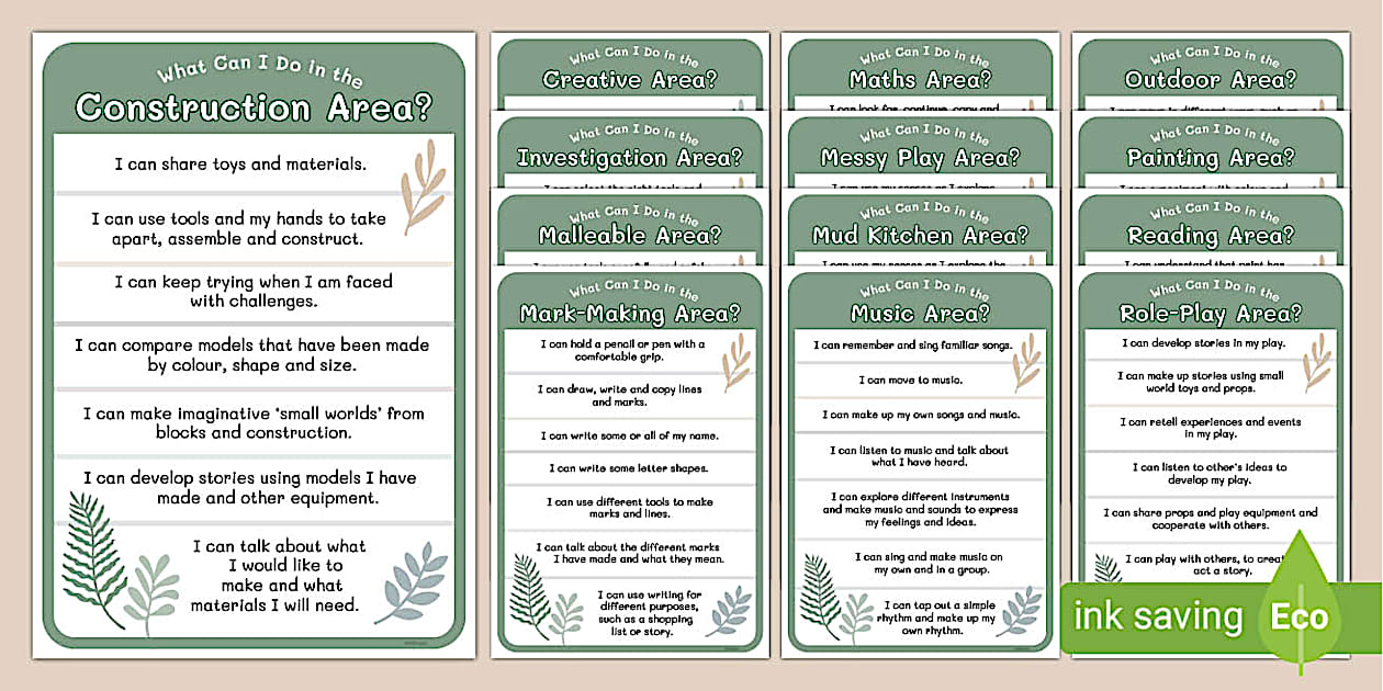 Botanical-Themed ‘I Can’ Continuous Provision Prompt Posters