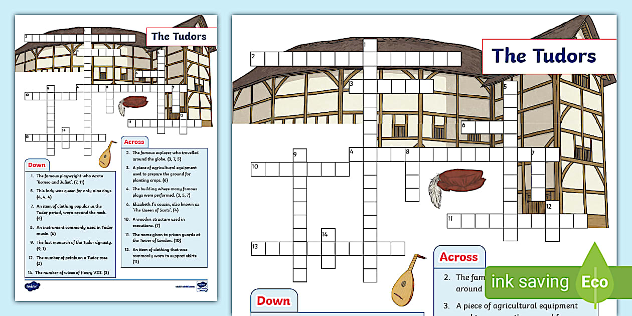 Tudor Crossword - Twinkl - History - KS2