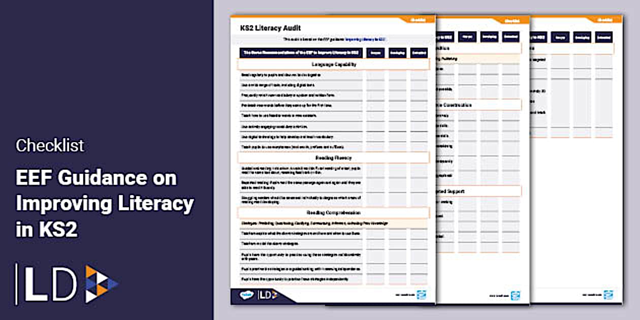 Checklist: EEF Guidance on Improving Literacy in KS2
