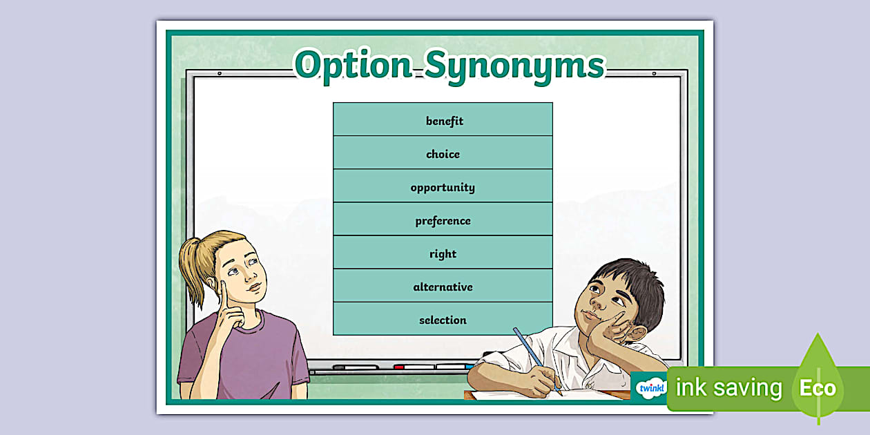 Option Synonyms Word Mat (professor feito) - Twinkl