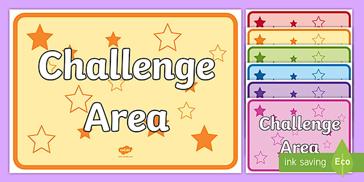 Editable Challenge Area Display Poster (teacher made)