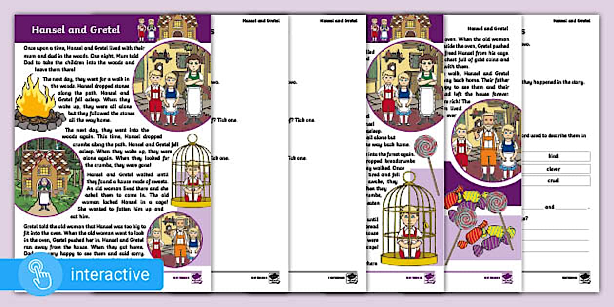 Hansel and Gretel Reading Comprehension Activity | 1st/2nd
