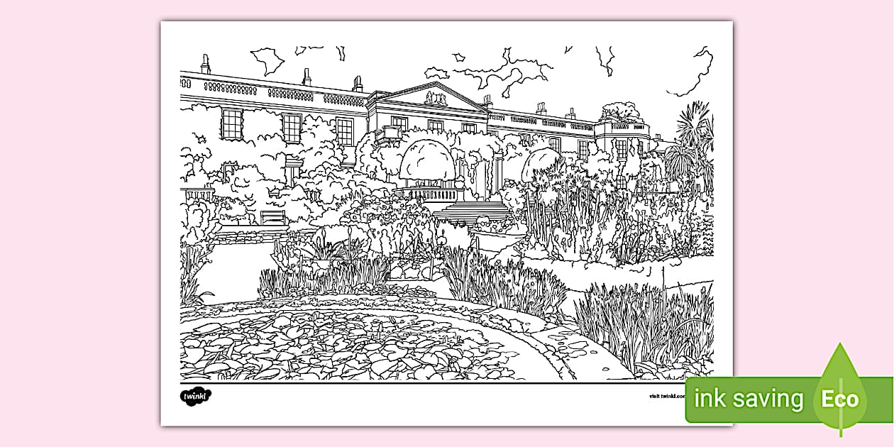 KS2 Mount Stewart Colouring Page (teacher made) - Twinkl