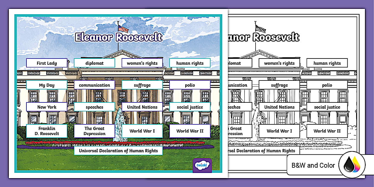 Eleanor Roosevelt Vocabulary Mat for 3rd-5th