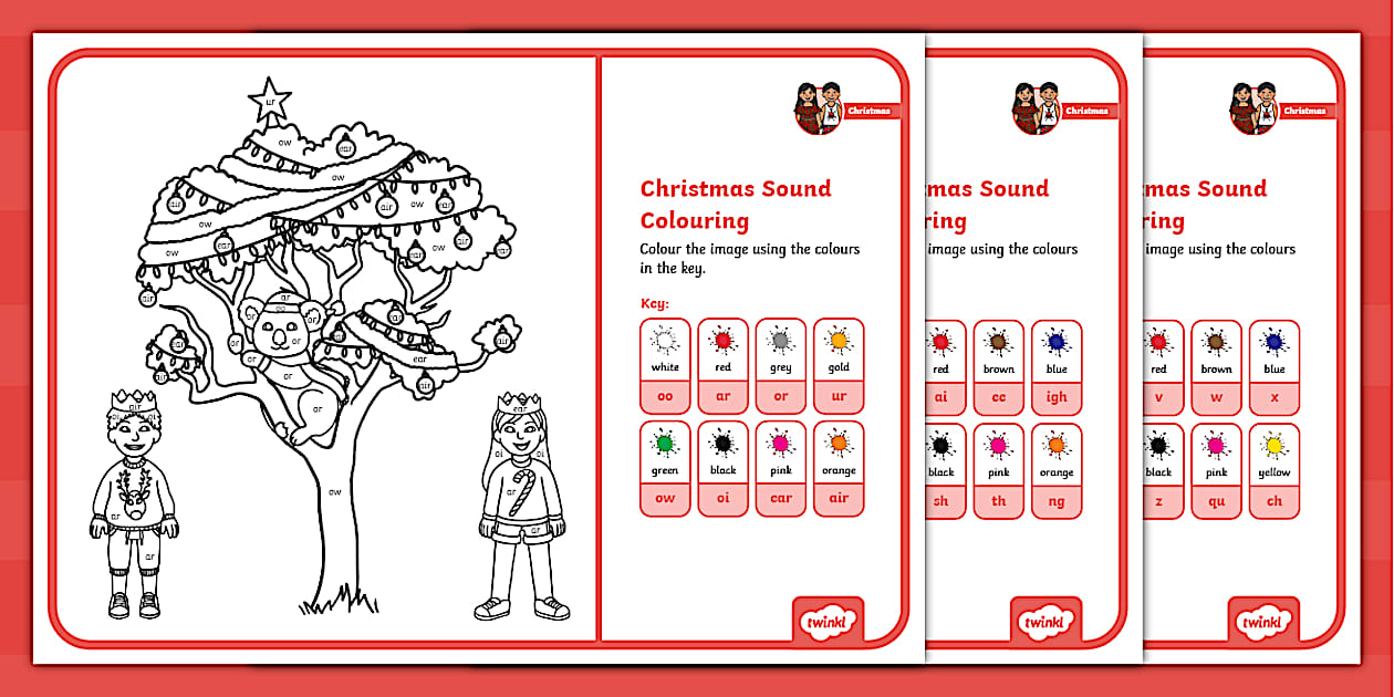 Twinkl Phonics Christmas - Sound Colouring (teacher made)