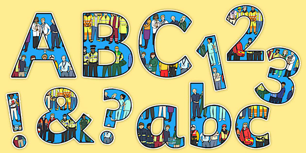 People Who Help Us Themed Size Editable Display Lettering