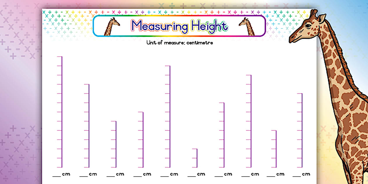 Grade 1 Measurement - Height in cm Activity (teacher made)