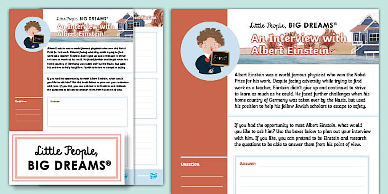 FREE! - Albert Einstein Interview Activity - Twinkl South Africa