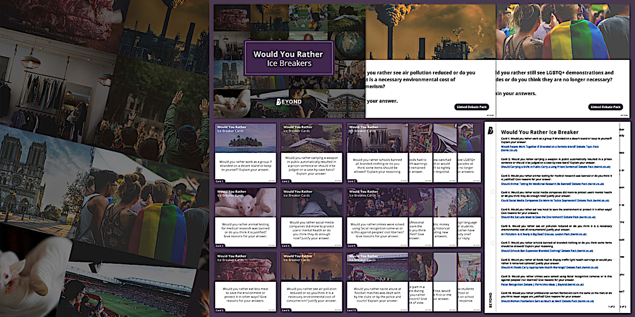 Would You Rather Ice Breaker Cards and PowerPoint Pack 2