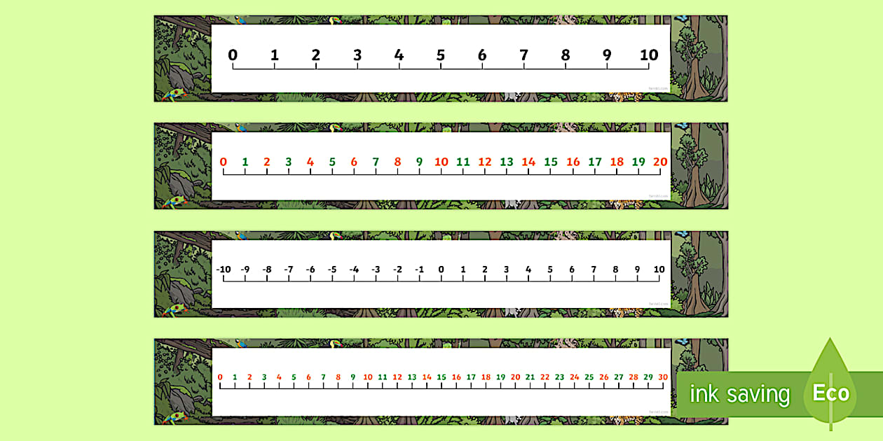 Rainforest Themed Number Lines Pack Up to 30 (teacher made)
