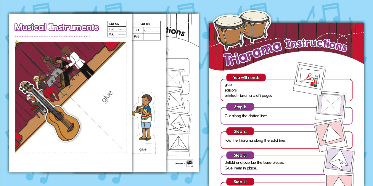 Musical Instruments Triarama Craft (teacher made) - Twinkl