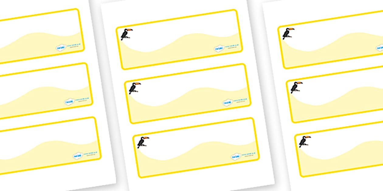 Toucan Themed Editable Drawer-Peg-Name Labels (Colourful)