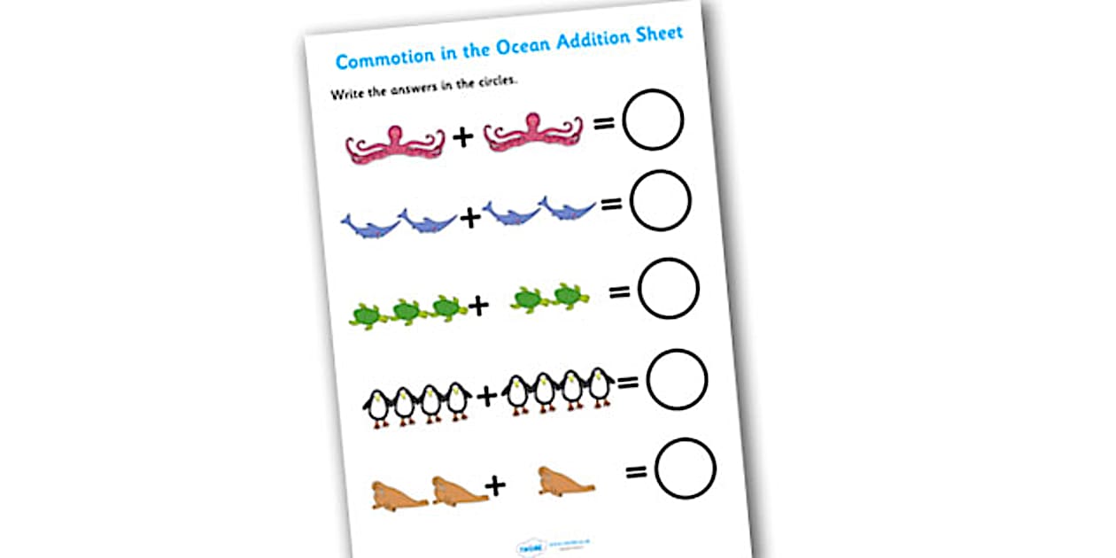 Black and White Addition Sheet to Support Teaching on Commotion In The ...