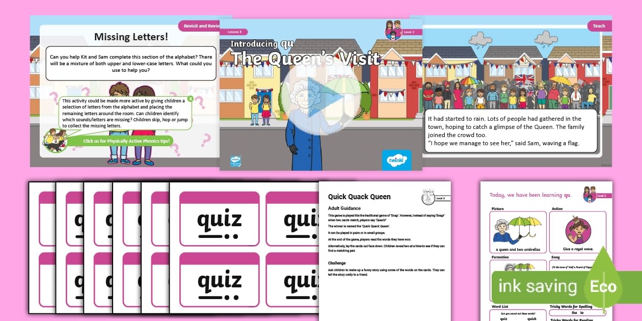 'qu' Lesson Pack - Level 3 Week 2 Lesson 3 (teacher made)