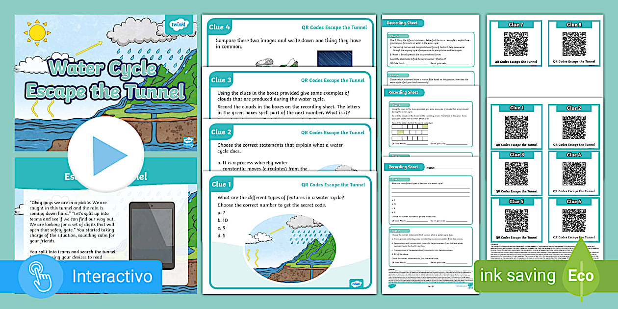 Water Cycle Escape the Tunnel (teacher made) - Twinkl