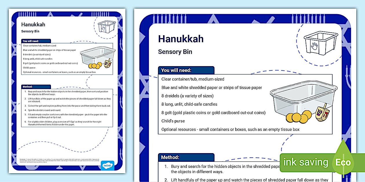 Hanukkah Sensory Bin (Teacher-Made) - Twinkl