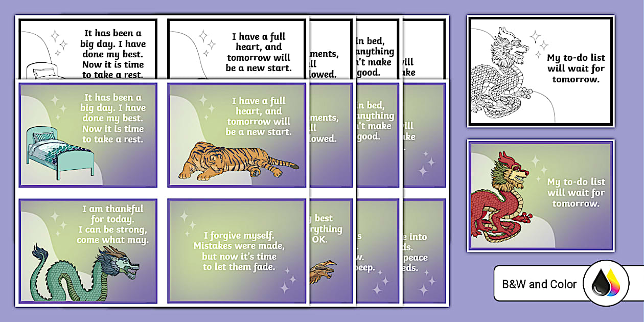 Bedtime Affirmation Cards (teacher made) - Twinkl