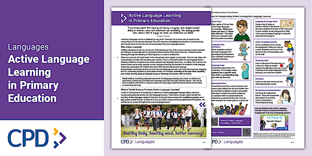 Active Language Learning in Primary Education (teacher made)