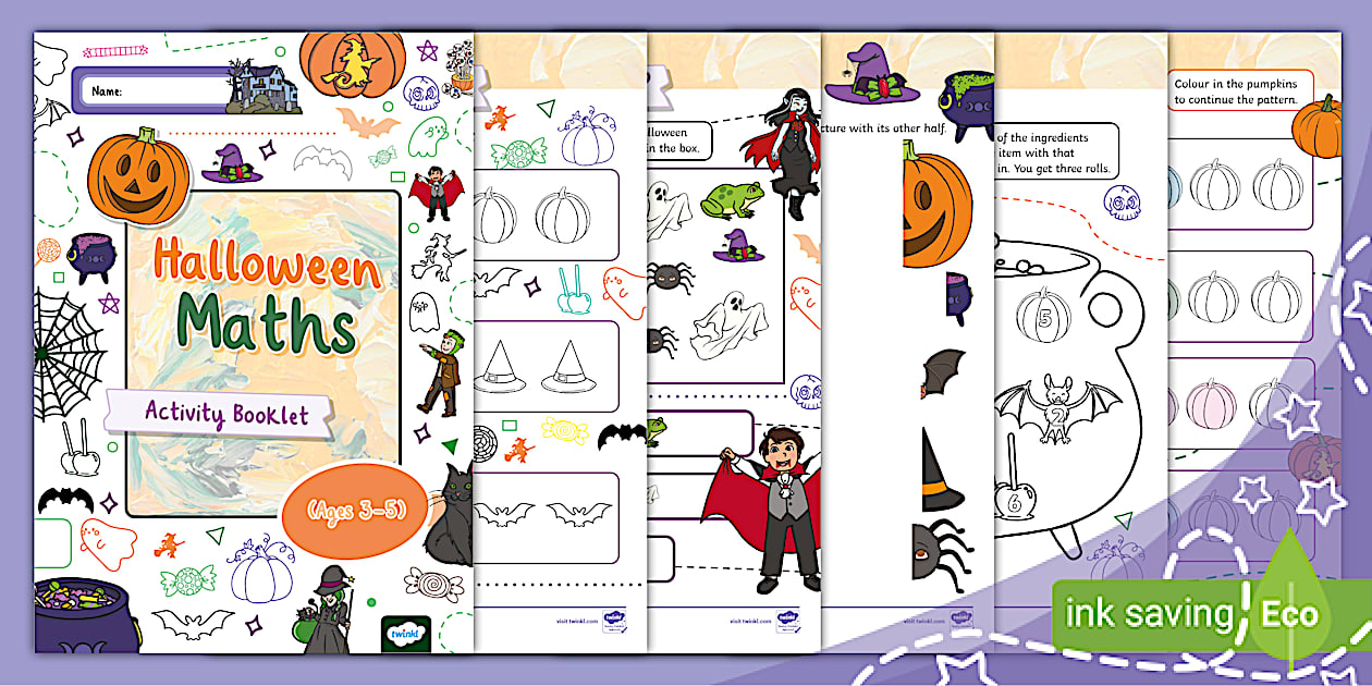 Halloween Maths Activity Booklet (Ages 3-5) (Teacher-Made)