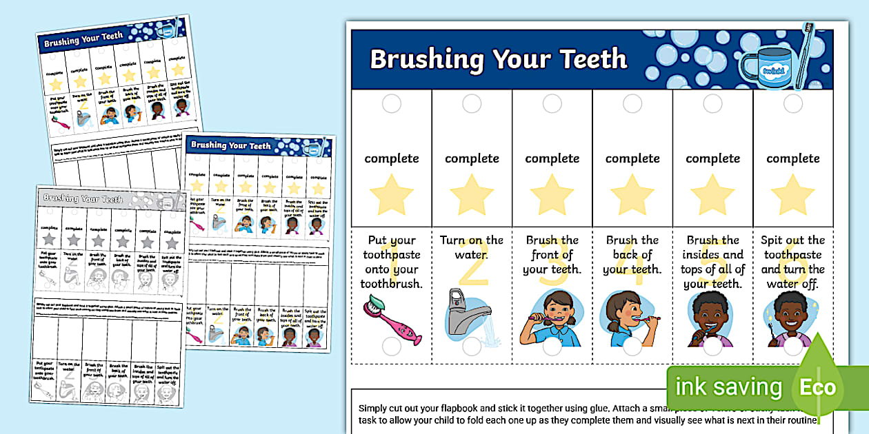 Brushing Teeth Visual Routine Flapbook (teacher made)