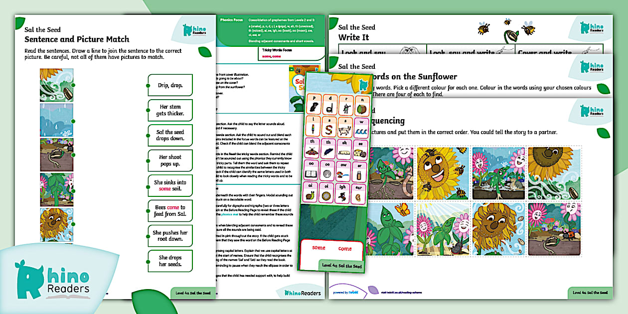 4a Sal the Seed: Resource Pack - Twinkl Rhino Readers