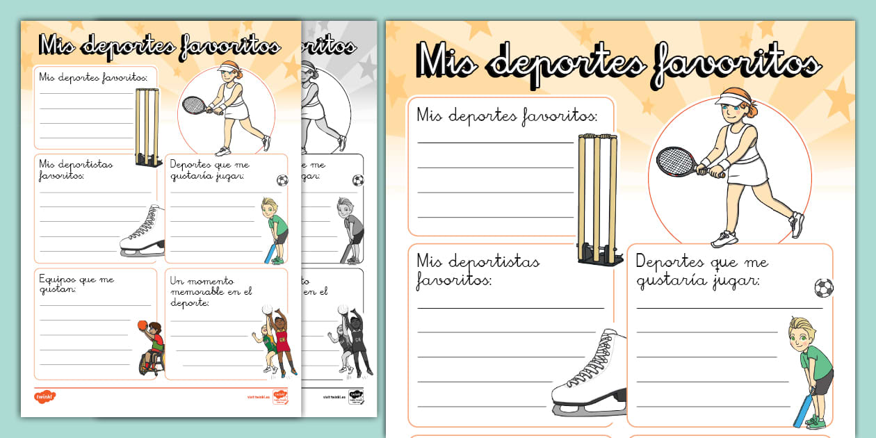 Ficha de investigación: Mis deportes favoritos - Twinkl