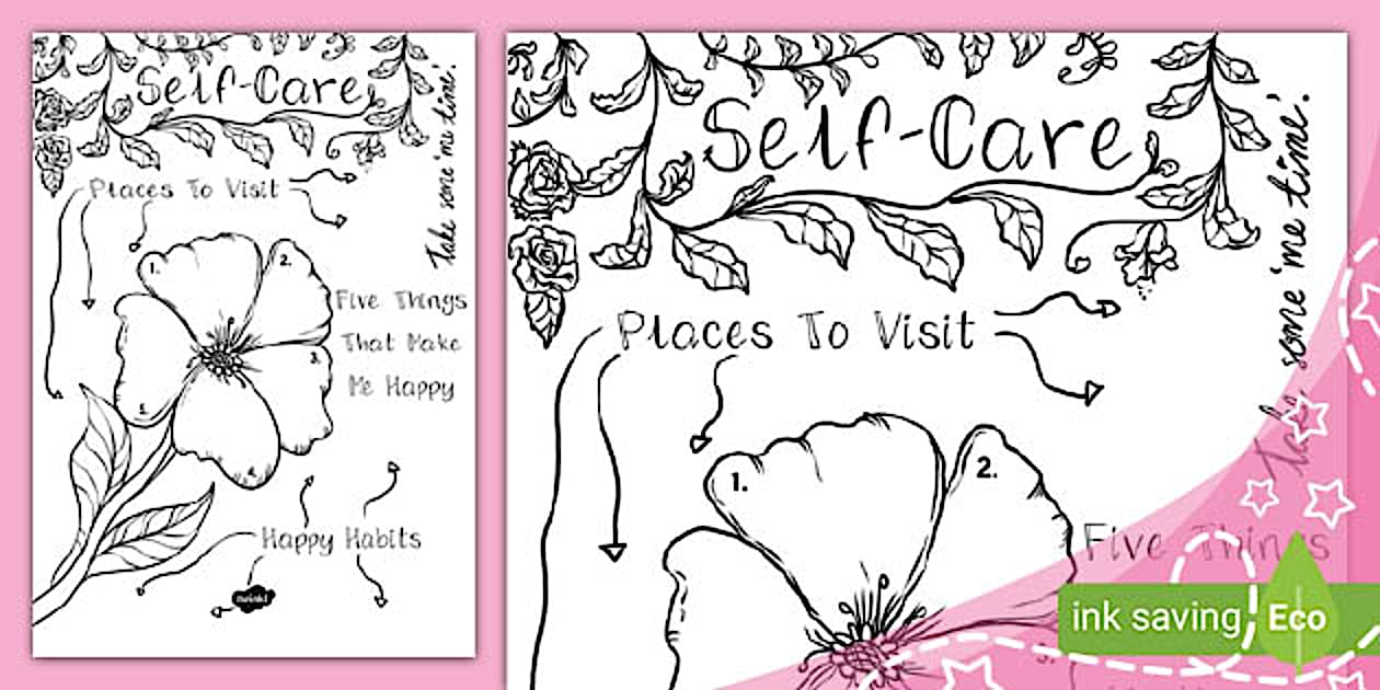Self-Care Floral-Themed Journal Page (teacher made) - Twinkl