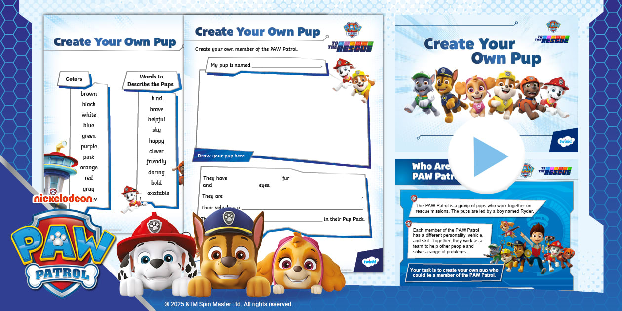 FREE PAW Patrol: Create Your Own Pup Activity - Twinkl