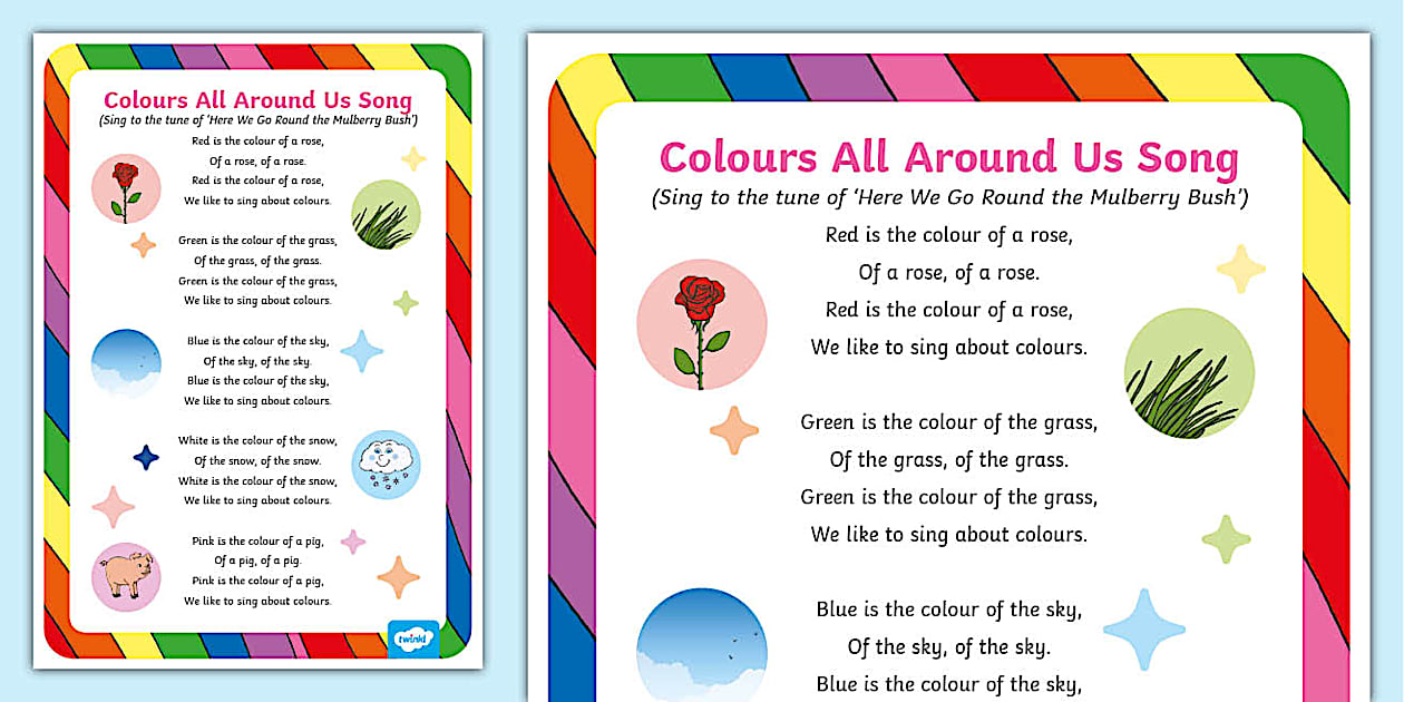 Colours All Around Us Song (teacher made) - Twinkl