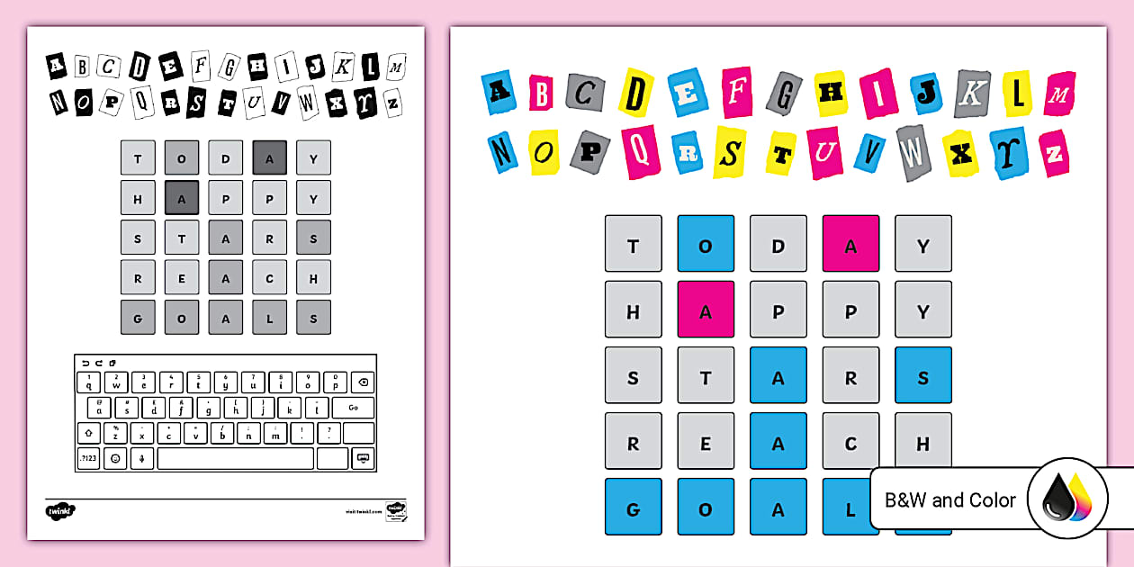Five Letter Words Puzzle Poster for 6th-8th Grade - Twinkl